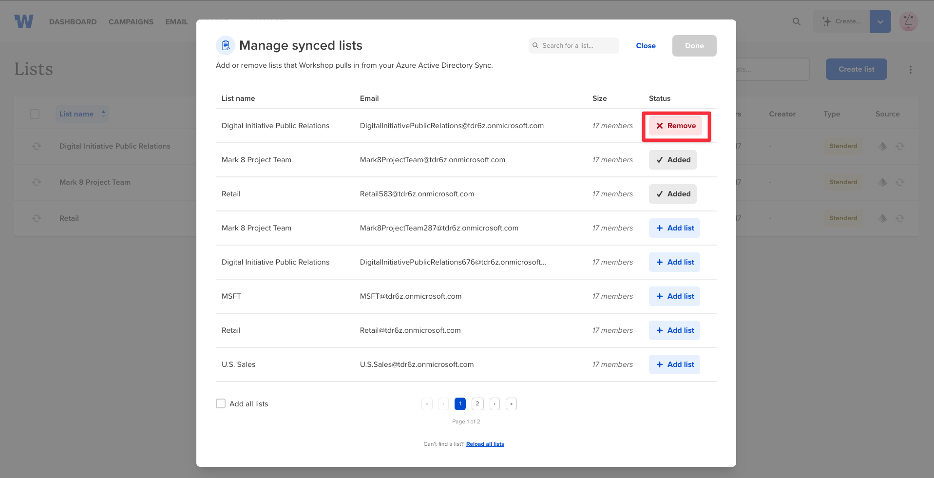 How To Manage Synced Microsoft Activedirectory Lists In Workshop Workshop