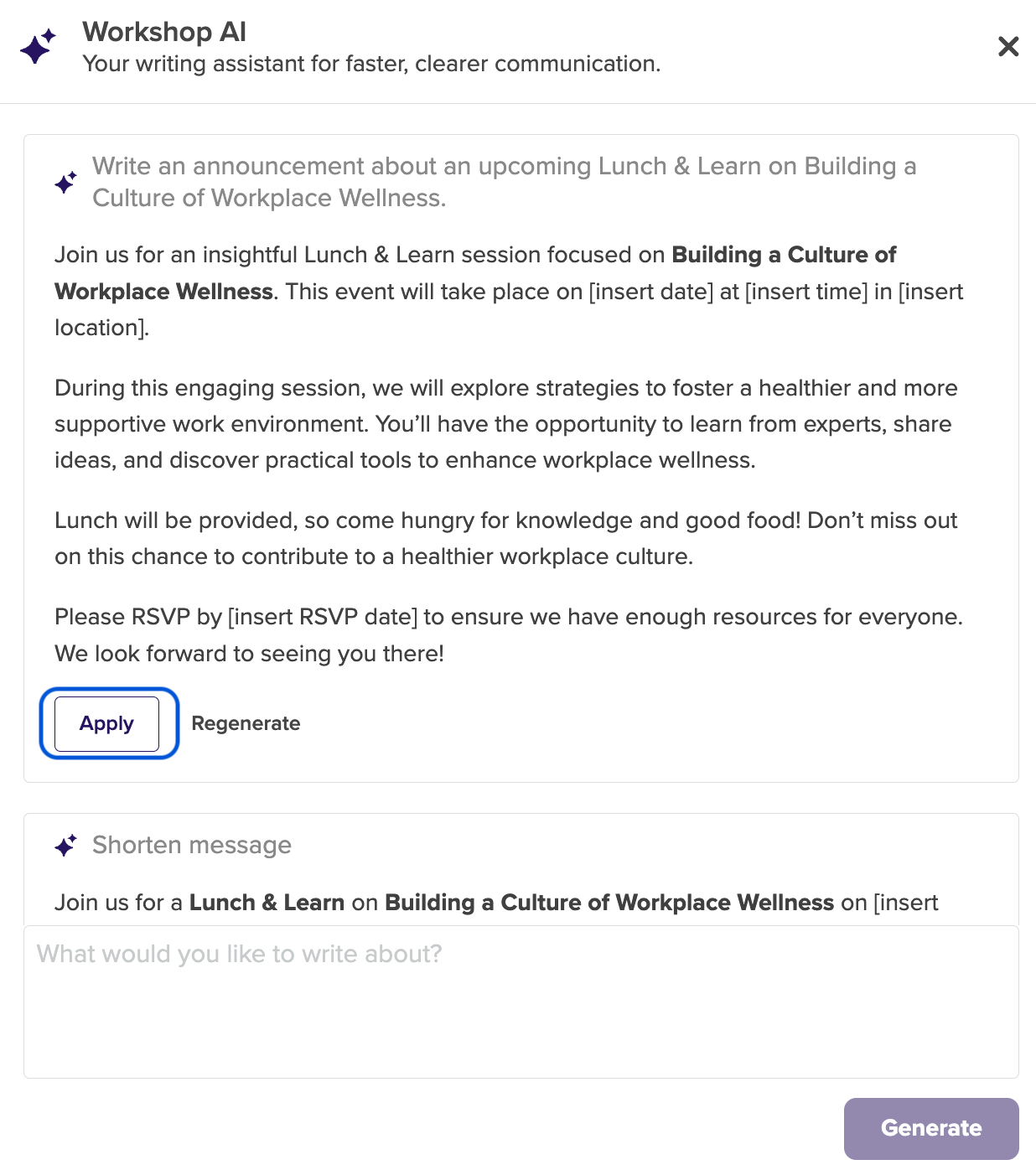Creating better emails with Workshop AI – Workshop
