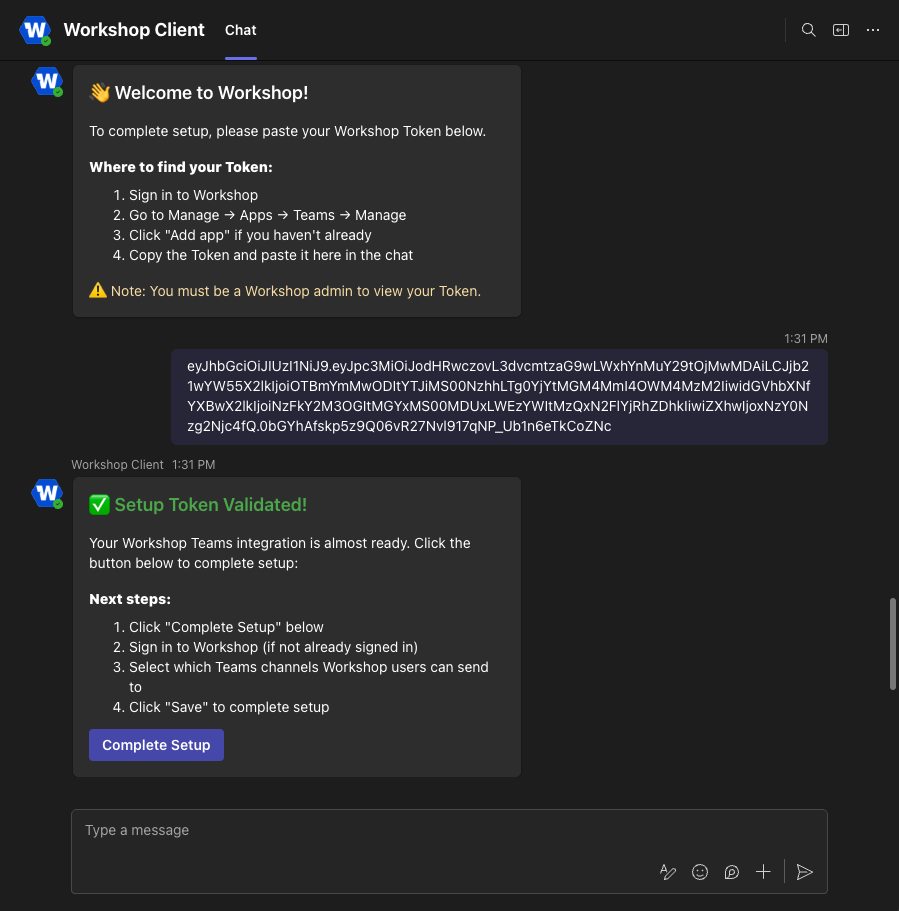 How to add the Microsoft Teams integration to Workshop – Workshop